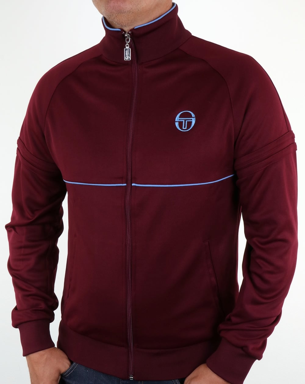 Sergio Tacchini Star Track Top Claret/Sky – 80s Casual Classics