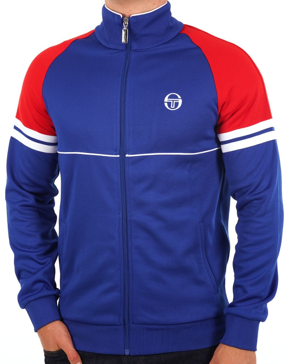 Sergio Tacchini Star Track Top Royal Blue/Dark Red – 80's Casual Classics