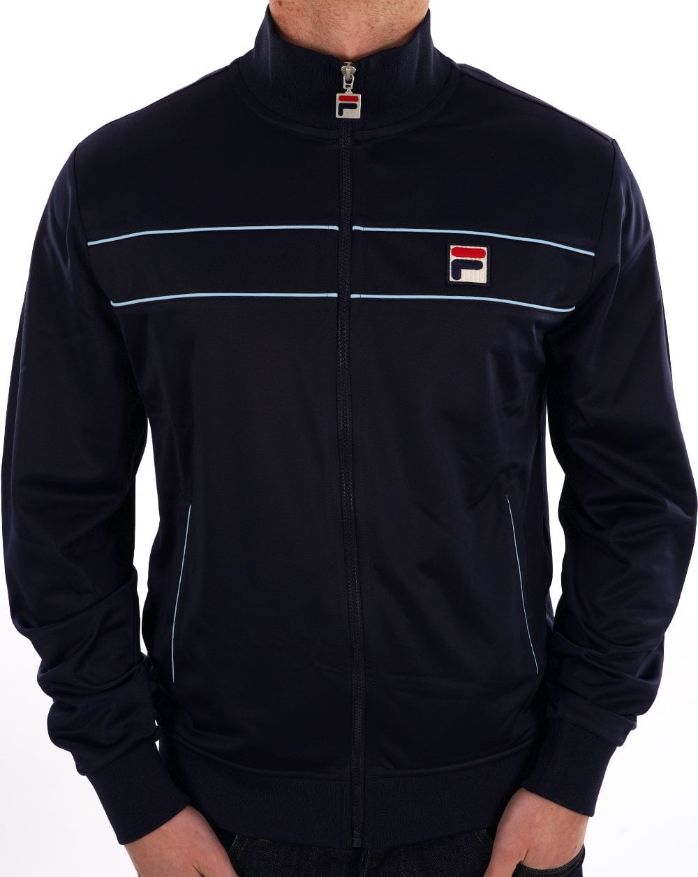 Fila Vintage Tris Track Top Navy - 80s Casual Classics